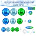 Blue and Green Round Foil Balloons, 22" 18" 15" 4D Helium Balloon ...