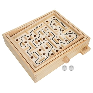 Labyrinth Wooden Maze Game with Two Steel Marbles, Puzzle Game by Hey ...