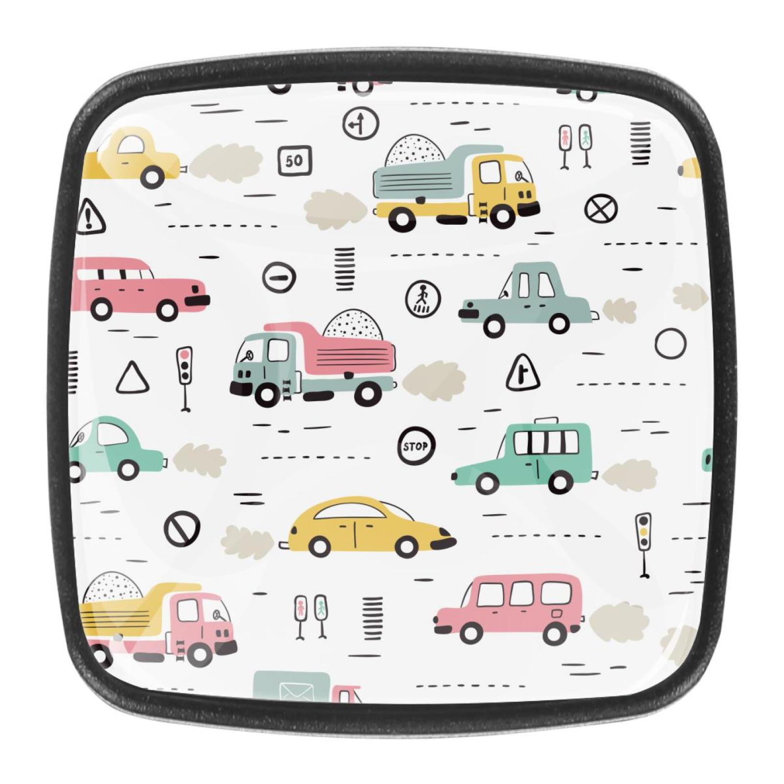 4 Pcs Square Cabinet Handle Cupboard Knob Drawer Pulls Handle Cars ...