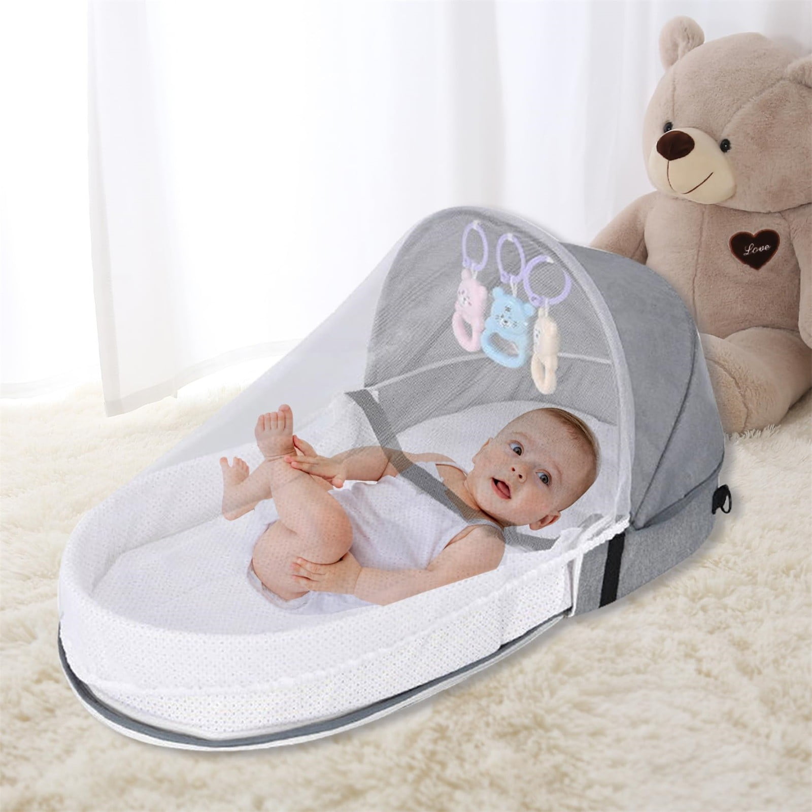 Click here for Zhengjuuu Portable Crib For Baby 0-12 Months Semi... prices