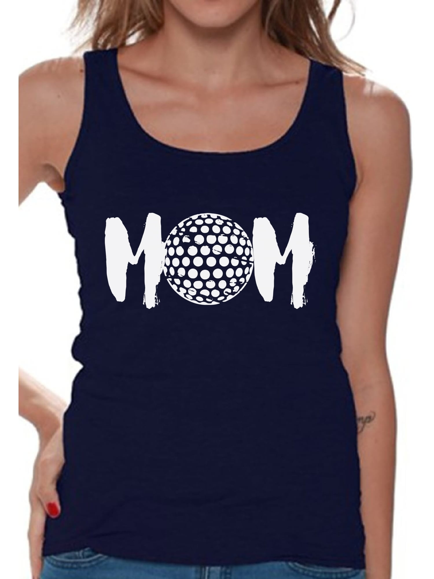 Women's Golf MOM Golfing Graphic Tank Tops White Sport Mom's Gift ...