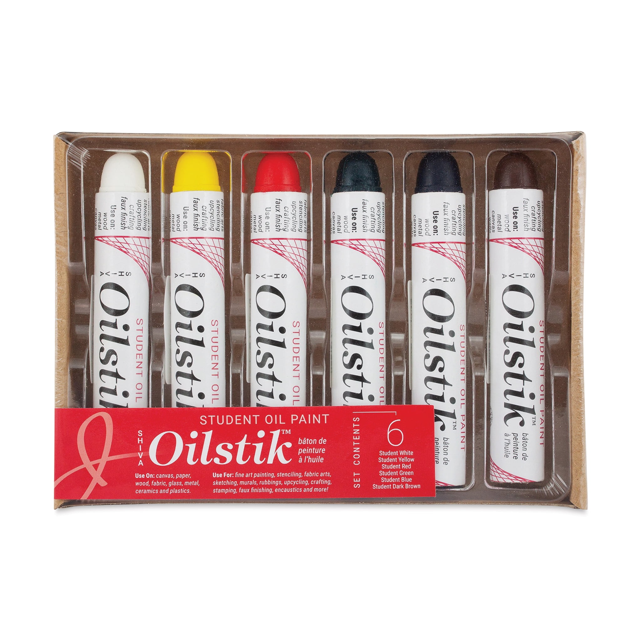 Shiva Student Grade Paintstik Oil Colors - Assorted colors, Set of 6 ...