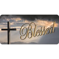 212 Main LPO6510 6 x 12 in. Blessed with Cross Photo License Plate ...