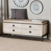 Baxton Studio Basira Japandi Cream Boucle Fabric Storage Bench with ...