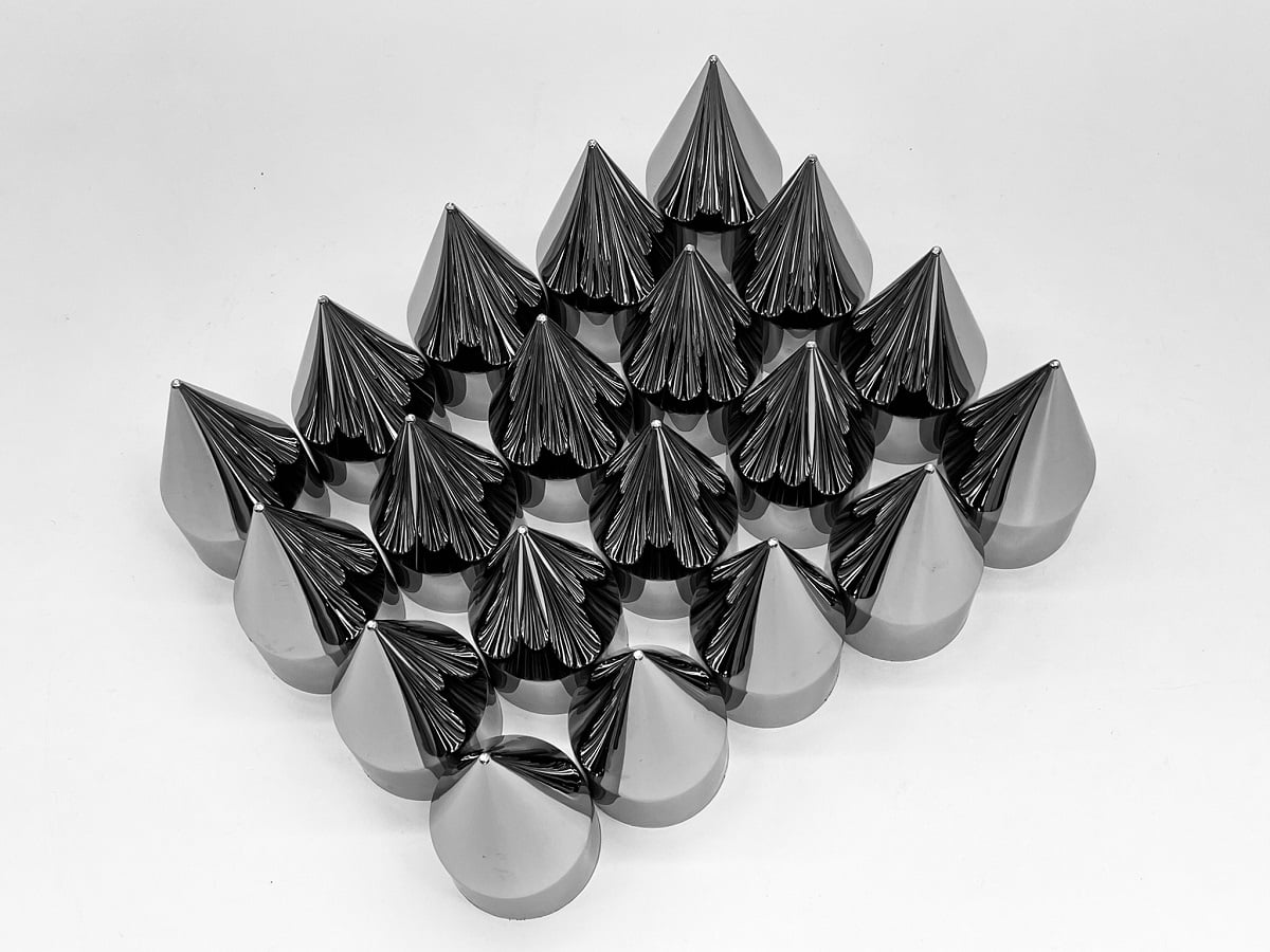 20 Pack Wheel Lugnut Chrome Plastic 33mm Push On Spike Nut Covers Caps ...