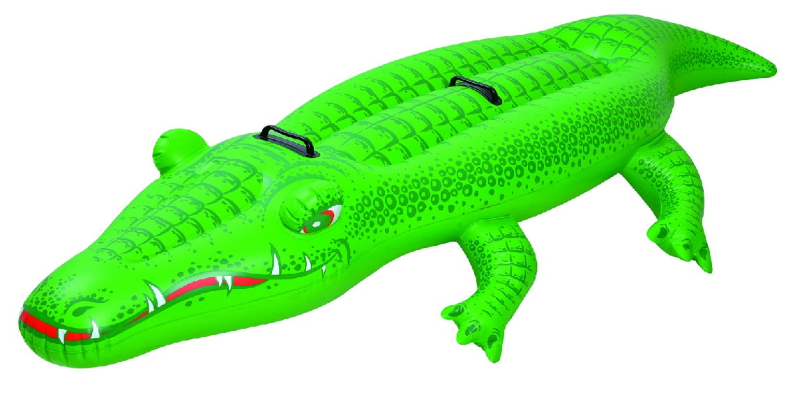 Pool Central 78.5" Inflatable Crocodile Rider 1-Person Swimming Pool ...