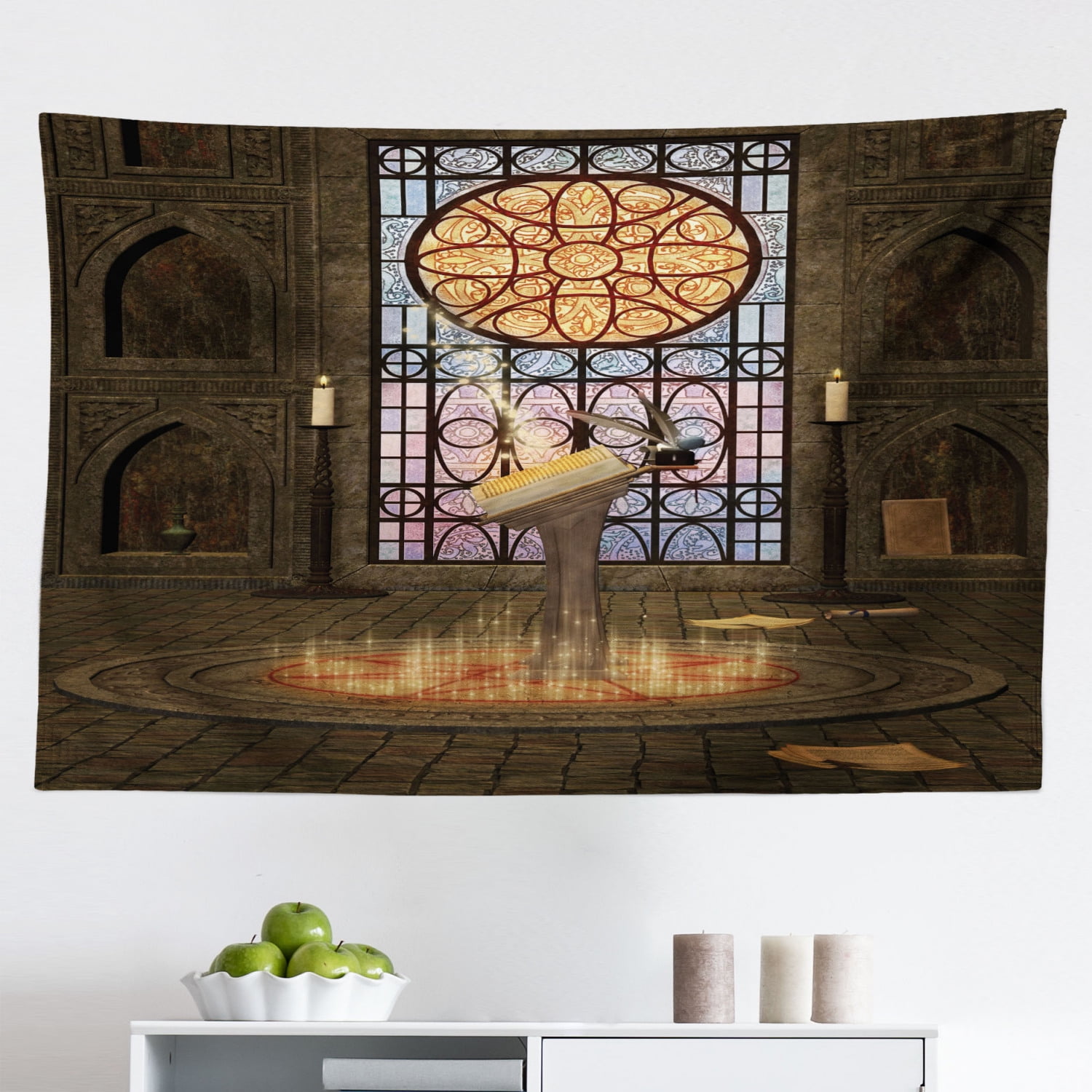 Gothic Tapestry, Patio with Enchanted Wishing Well Ivy on Antique ...