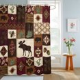 Bathroom Shower Curtain Deer Farm Wood Grain Waterproof Shower Curtains ...