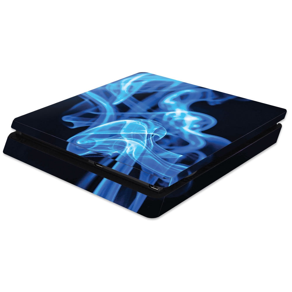 Skin Decal Wrap Compatible With Sony PS4 Slim Console Blue Flames ...