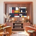 Abstract Geometric TV Dust Cover 50 Inch, Blue Orange Red Blocks ...