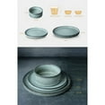 Famiware 12-Piece Stoneware Dinnerware Set, Plates & Bowls for 4, Smoky ...