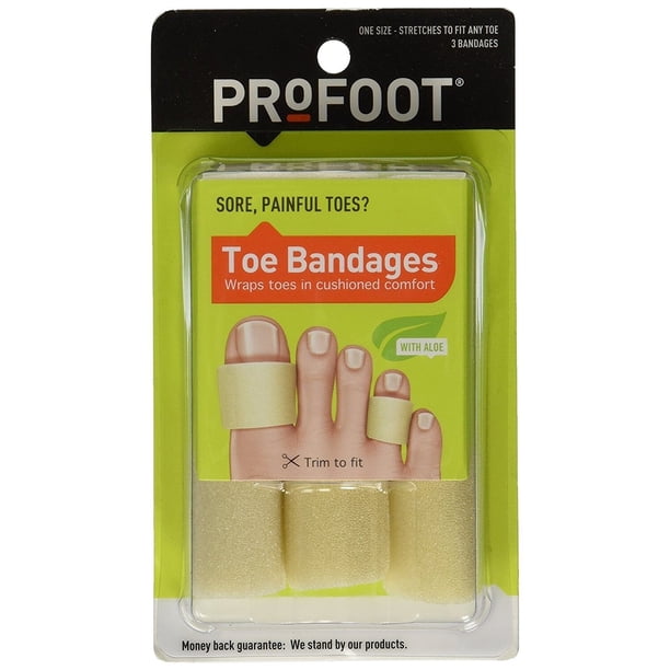 ProFoot Toe Bandages with Aloe One Size-Stretches To Fit Any Toe Trim ...