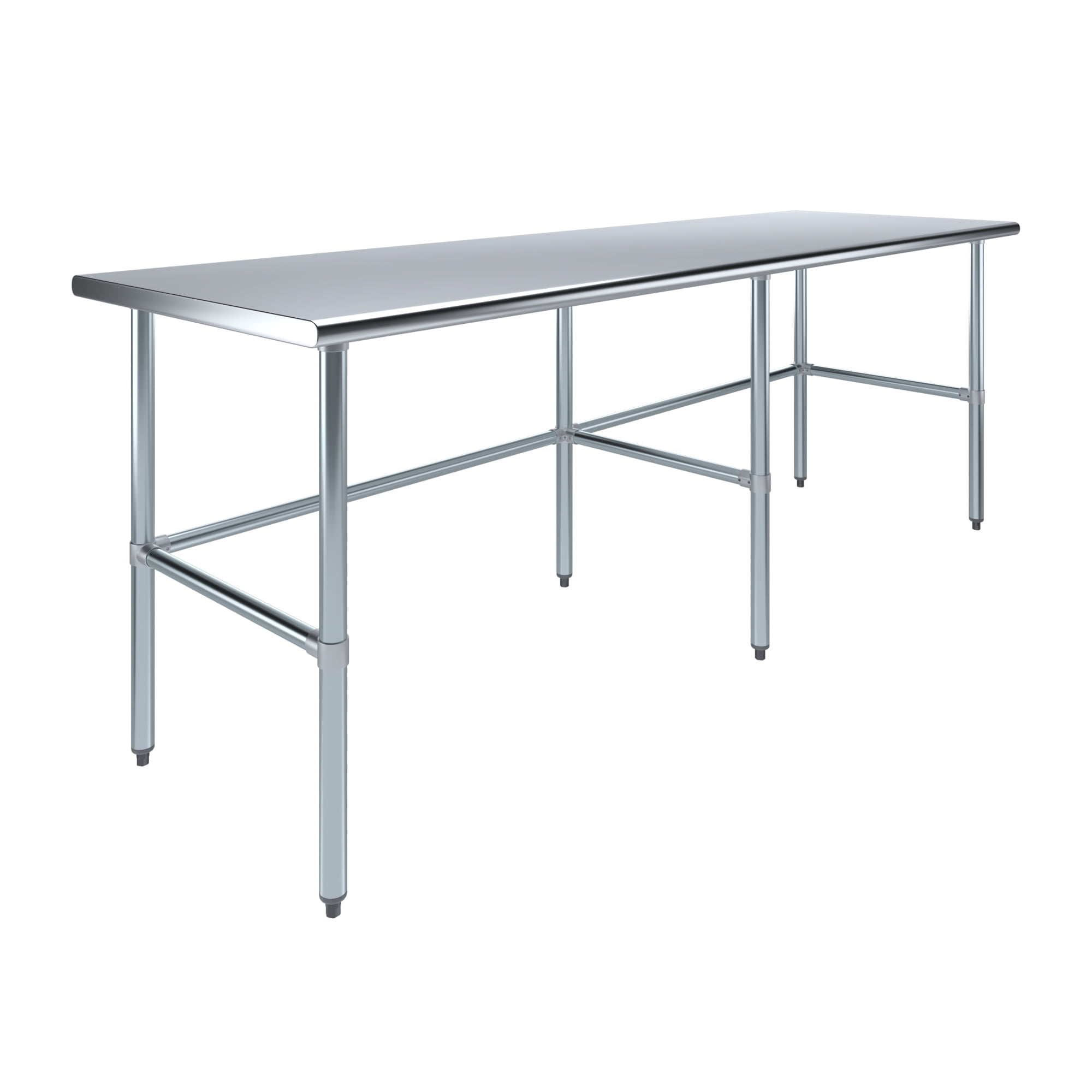 AmGood 96" Long x 30" Deep Stainless Steel Work Table Open Base | Work ...