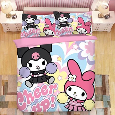Sanrio Kuromi Kawaii Anime Bedding Cover 4-Piece Cute Cartoon My Melody ...