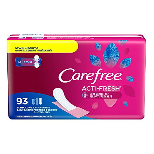 Carefree Acti-Fresh Body Shape Pantiliners Extra Long Unscented - 93 ...