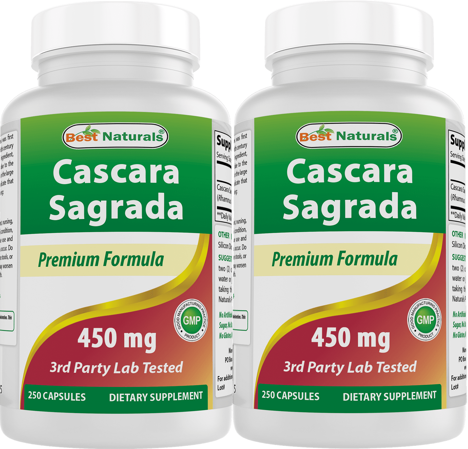 Best Naturals Cascara Sagrada Supplement Pills, 2 Pack (450mg, 500 ...
