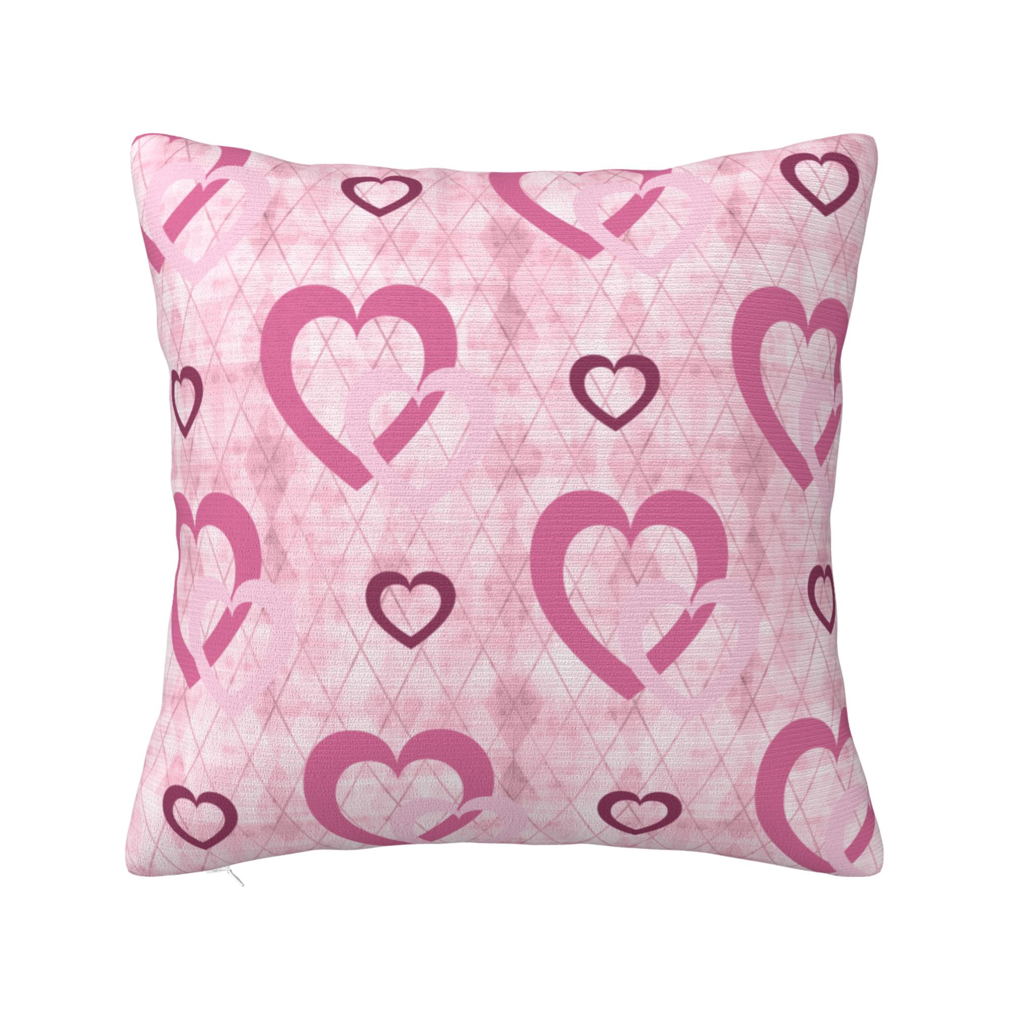 ZICANCN Pink Love Design Decorative Throw Pillow Covers, Bed Couch Sofa ...