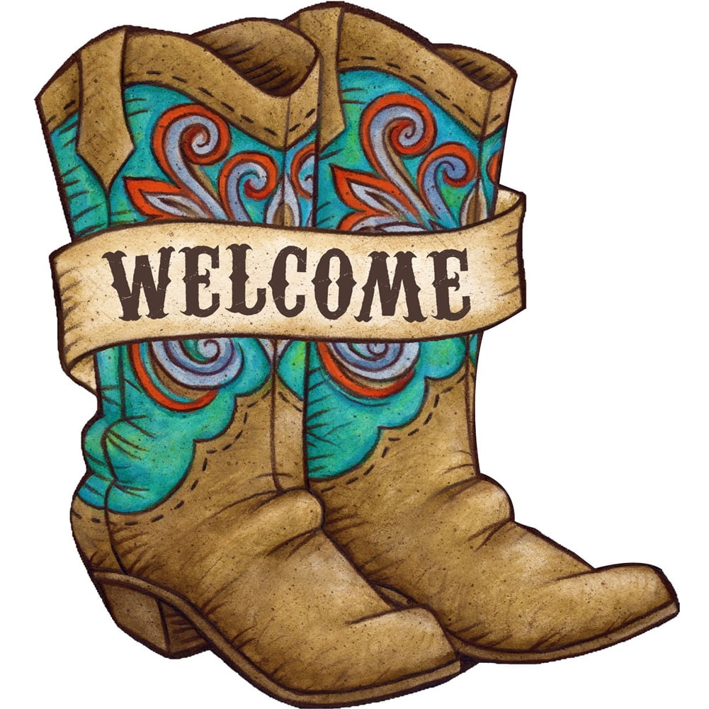 Custom Decor Hang Around - Cowboy Boots Welcome #2023 - Walmart.com