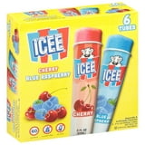 ICEE Cherry & Blue Raspberry Freeze Tubes, 3 fl oz, 6 Count - Walmart.com