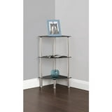 S53-A 3-Shelf Corner Unit, Black Glass and Chrome - Walmart.com