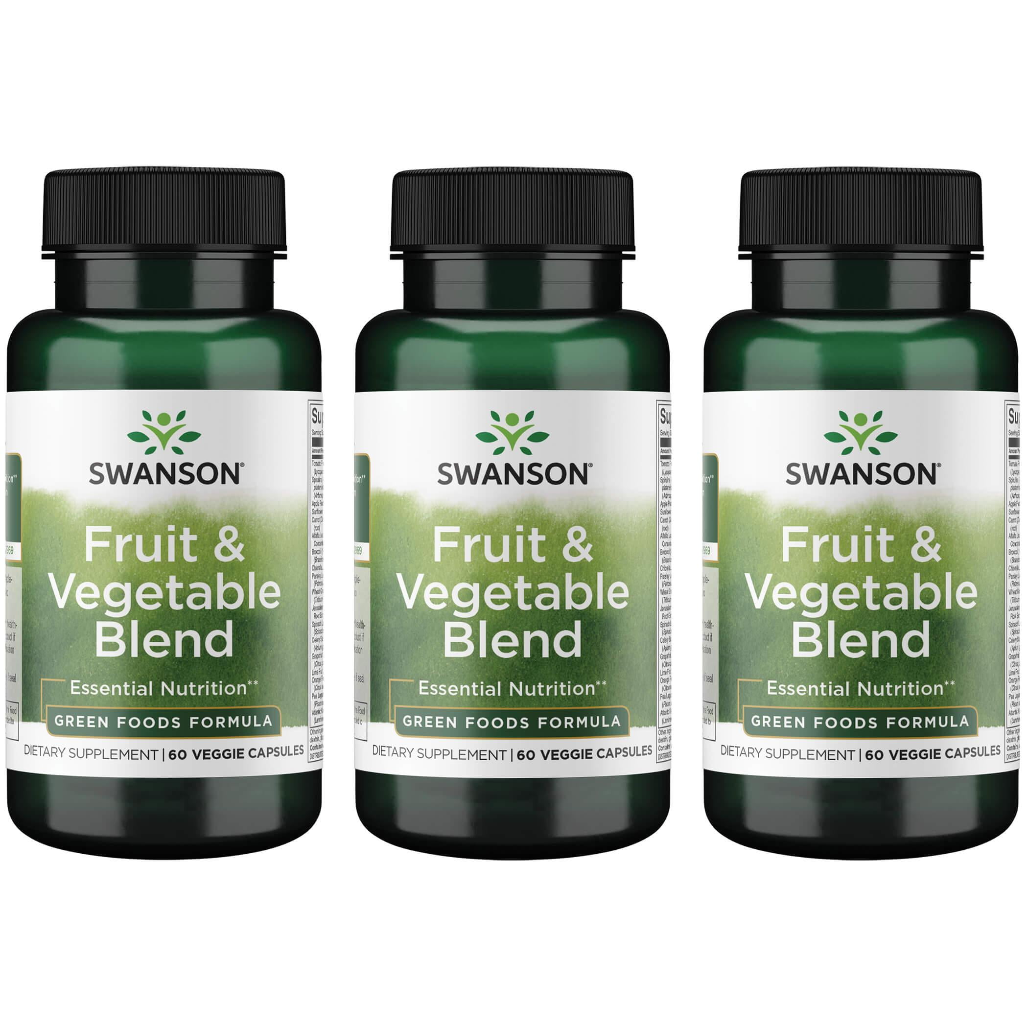 Swanson Fruit & Vegetable Blend 60 Veg Caps 3 Pack - Walmart.com