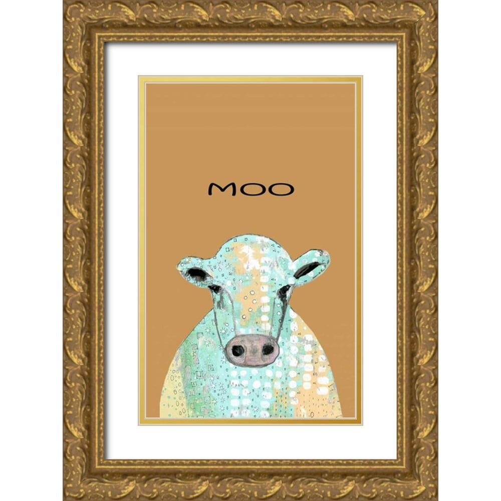 Ogren, Sarah 17x24 Gold Ornate Wood Framed with Double Matting Museum Art Print Titled - Moo Cow ...