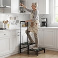 2 Step Stool with Handle, Heavy Duty Step Stool for Adults, Adjustable ...