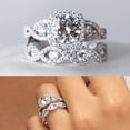 2PCS US 6 To 10 Silver Promise Rings Delicate Design Knot Set Diamond ...