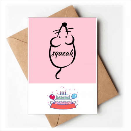 Rat Mouse Squeak Stick Drawing Happy Birthday Greeting Cards Envelopes ...