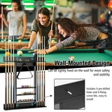 Topbuy Wall-Mounted Billiard Pool Cue Rack Pool Sticker Holder for ...