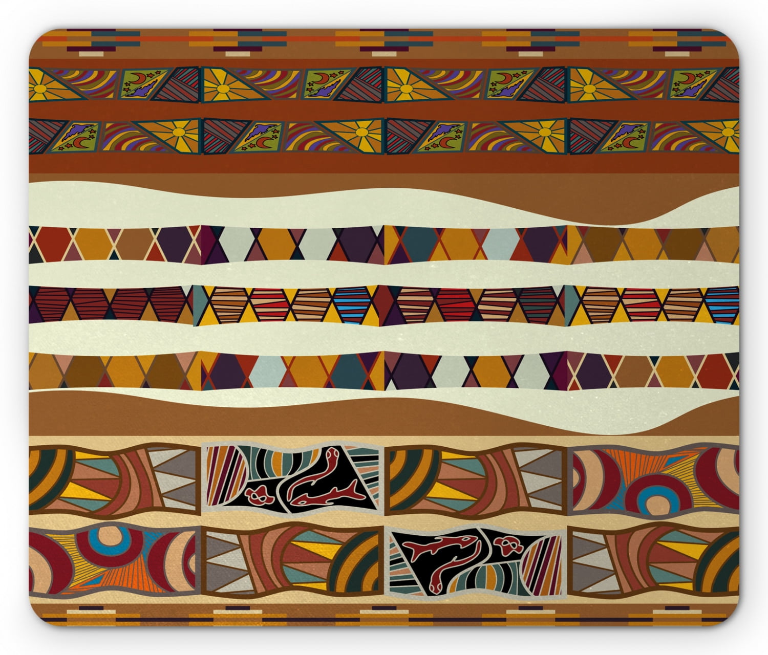 Tribal Mouse Pad, Traditional Folk with Cultural Featured Trippy Boho ...
