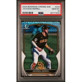 JACKSON MERRILL BLACK REFRACTOR Topps Chrome Cosmic AUTO RC /10 PSA 9