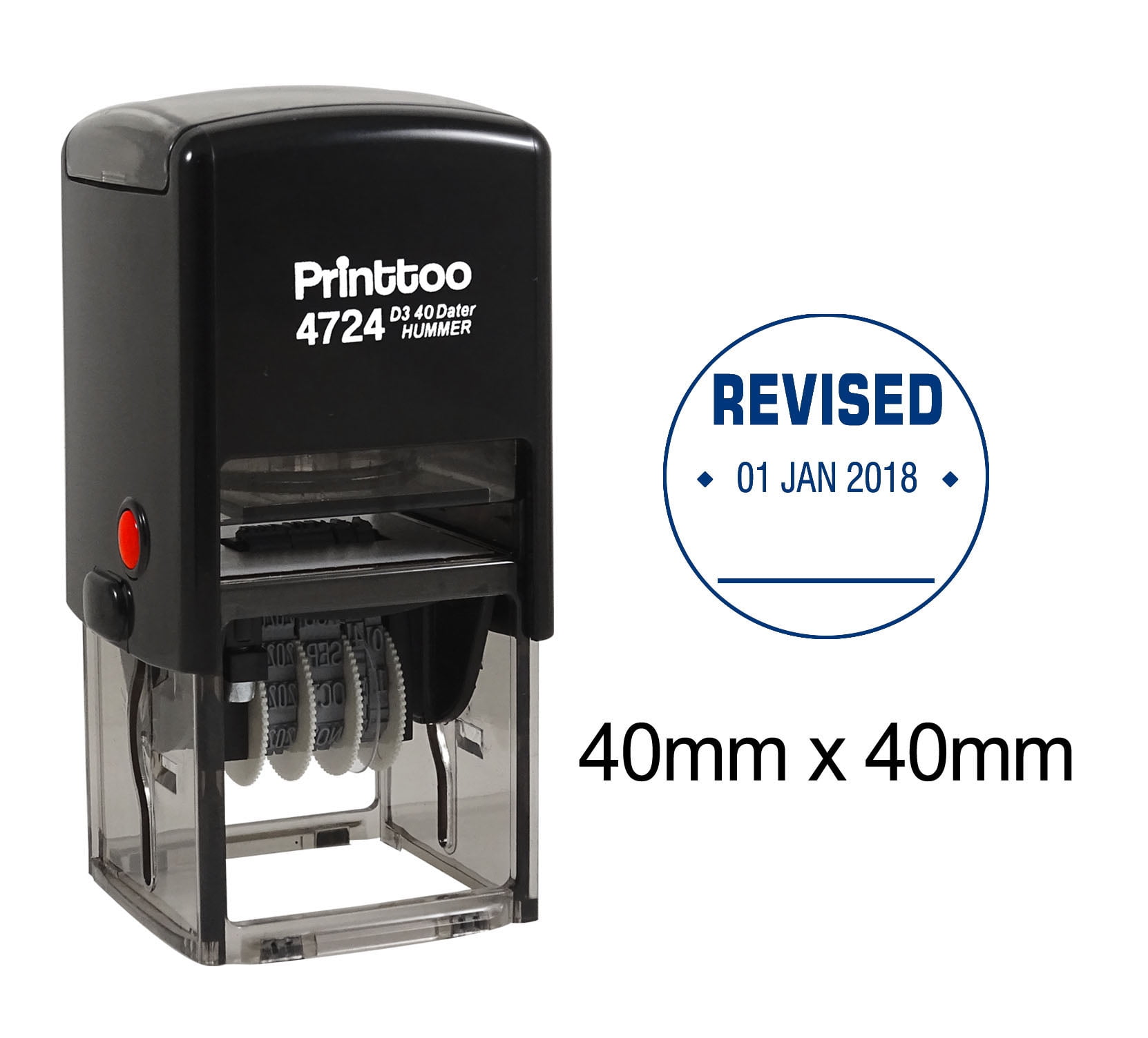 Printtoo Office Stationery Round Dater Stamp Self Inking With Revised ...