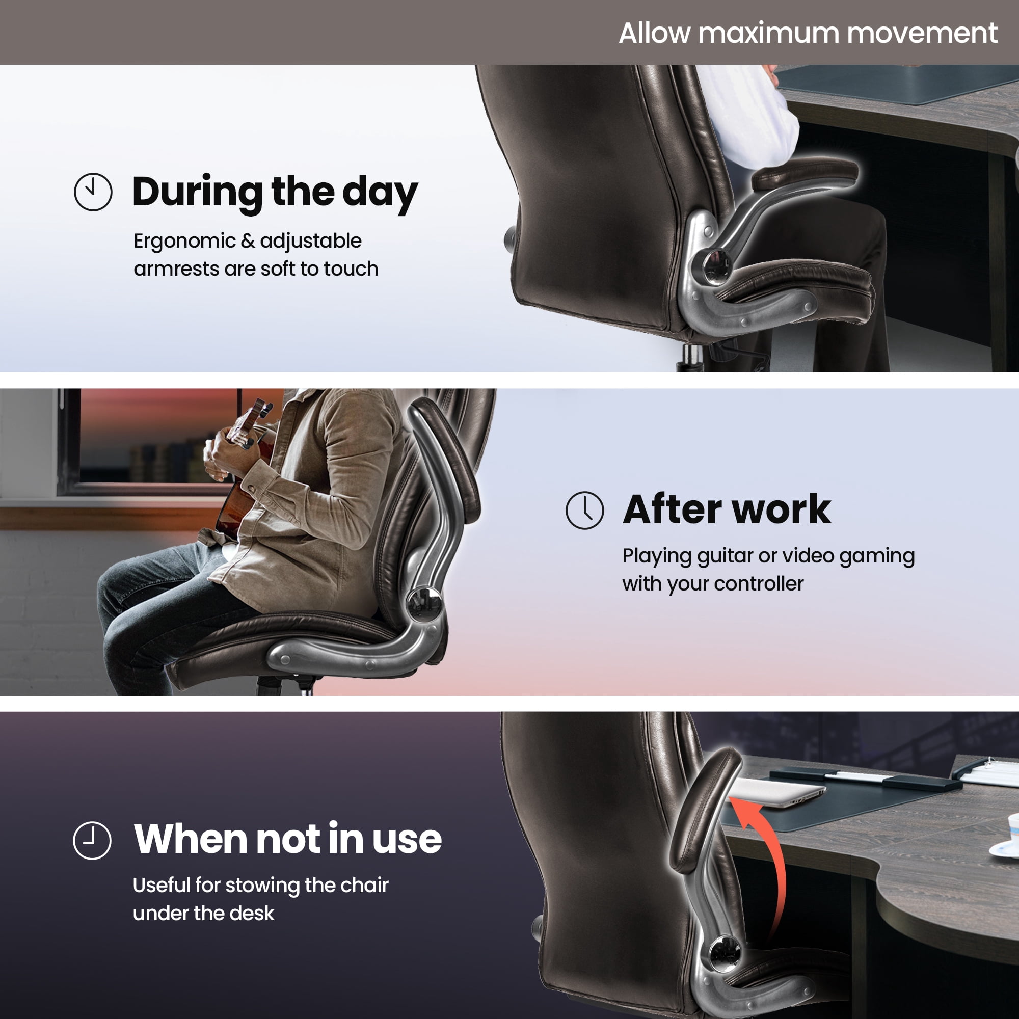 Buy Neo Chair Chairman Ergonomic High Back Leather Computer Desk ...