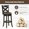 Gymax 31'' Swivel Bar Stool Set of 2 Bar Height PU Leather Seat Rubber ...