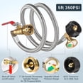 5 Foot Stainless Steel Braided Propane Hose, Universal Extension Line ...