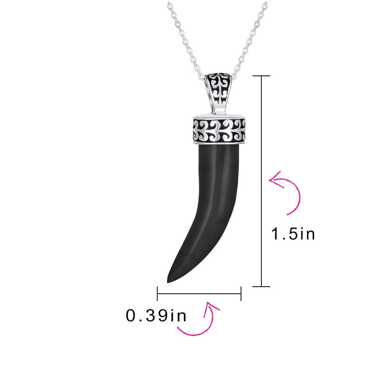 Bling Jewelry Mens Protection Tooth Amulet Pendant Necklace Bling Jewelry Mens Protection Tooth Amulet Pendant Necklace