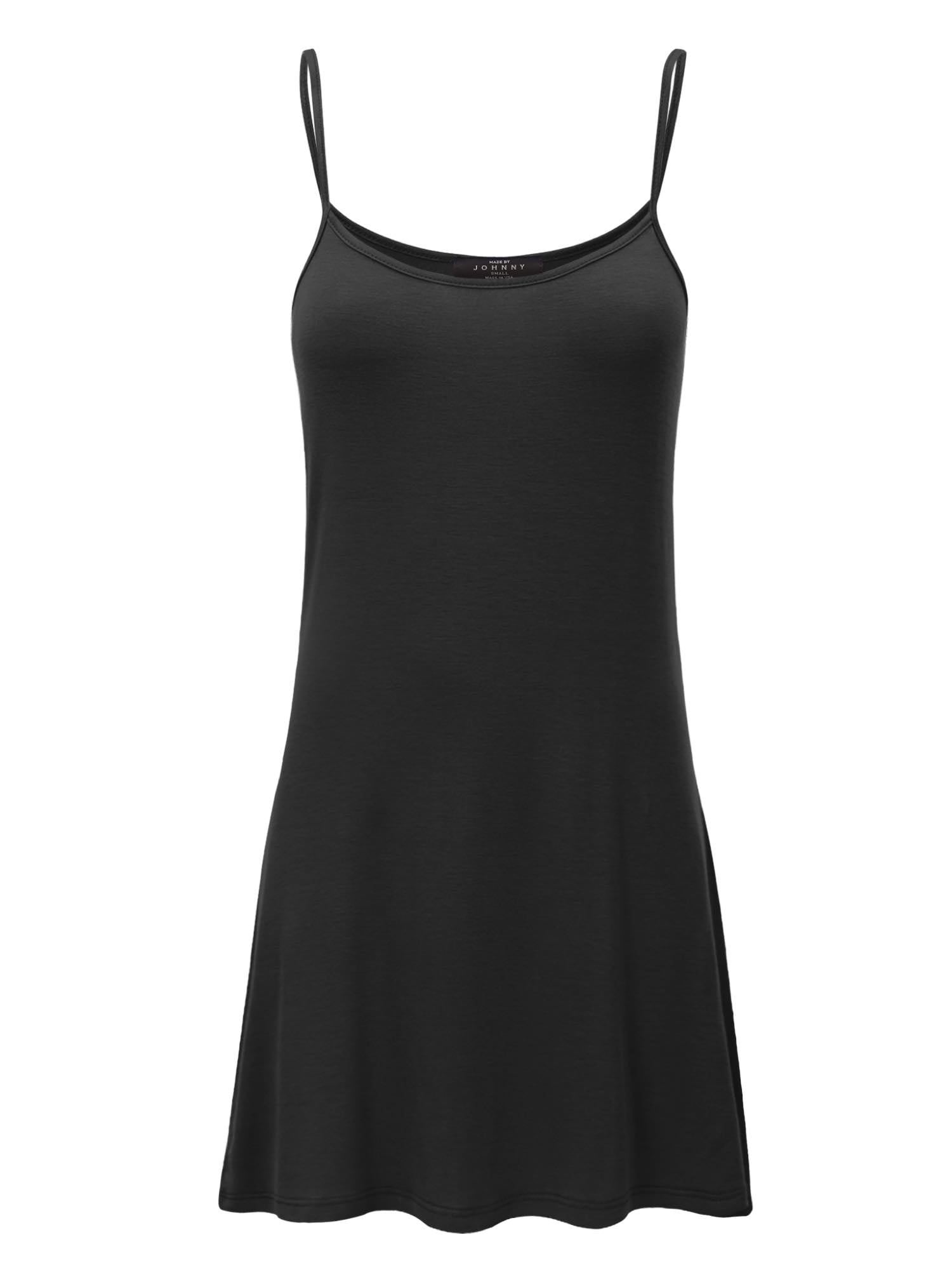 Made by Johnny - MBJ WDR1111 Womens Solid Basic Spaghetti Strap Tunic ...