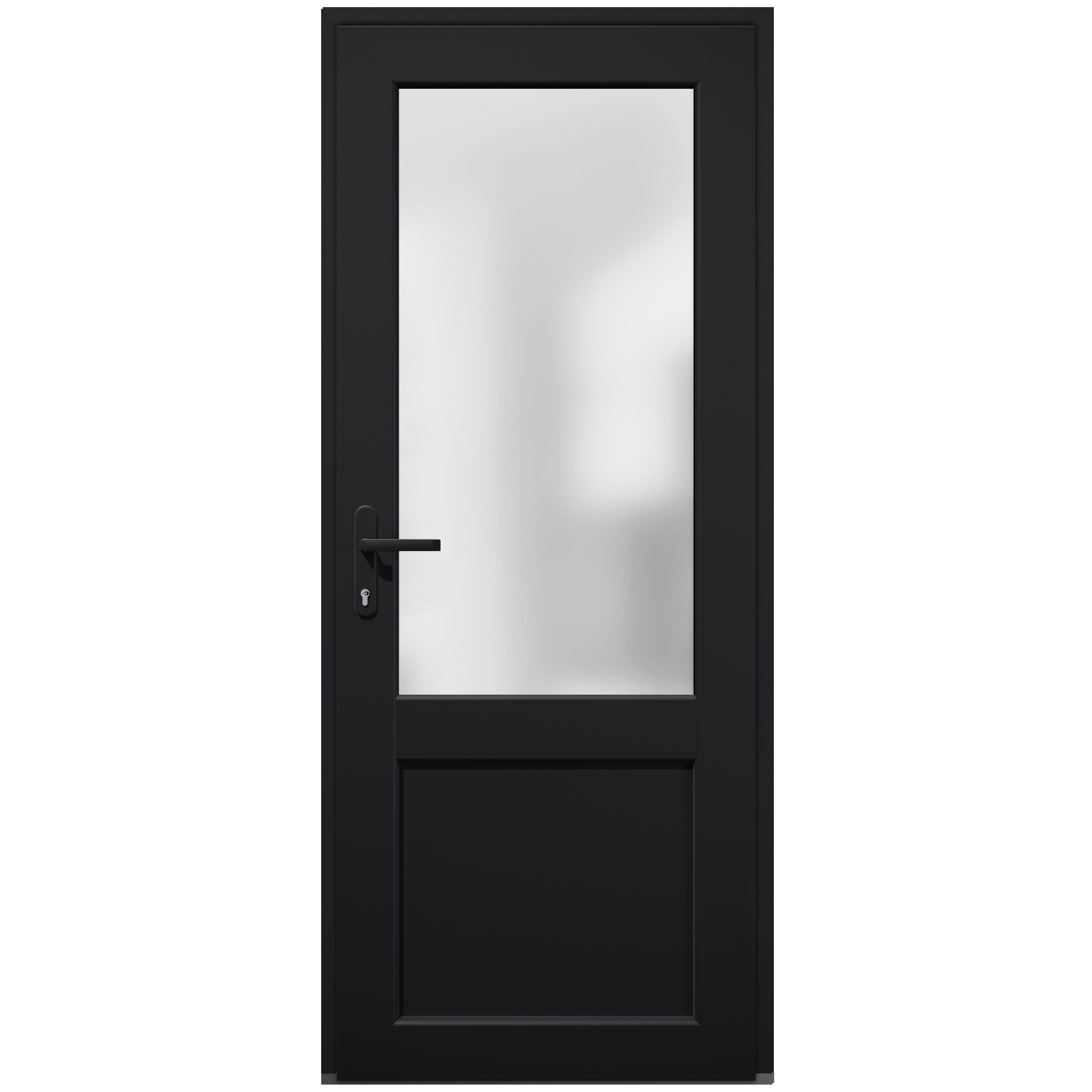 Front Exterior Prehung Metal-Plastic Door Frosted Glass / Manux 8422 ...