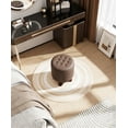 Round Leather Foot Rest Stool, Upholstered Small Ottoman Chair with ...