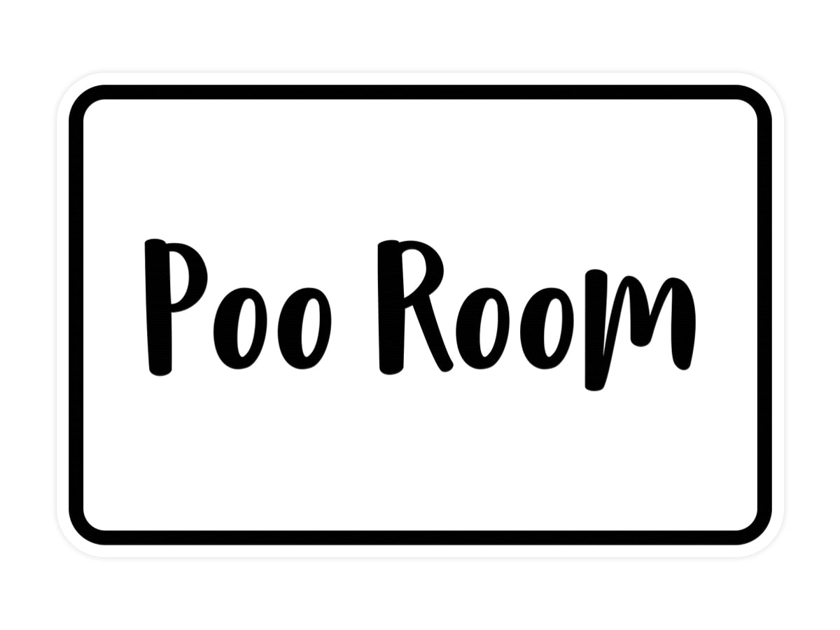 Classic Framed Poo Room Sign (White) - Large - Walmart.com