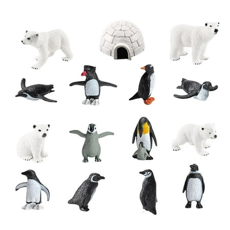 Arctic Animal Figures Set of 15 Cognitive Early Learning Playset Animal ...