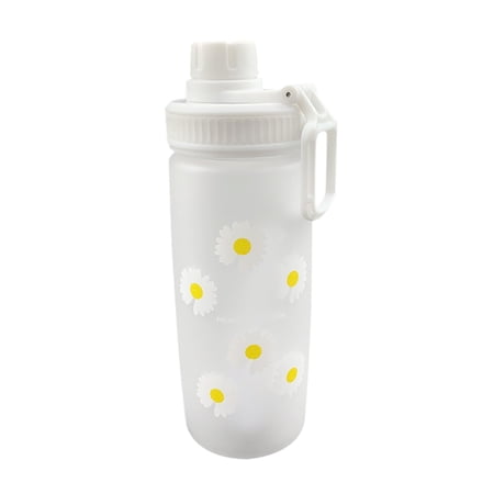 fashionhome Water Bottle 600ml Flower Frosted Water Cup Flower Water ...