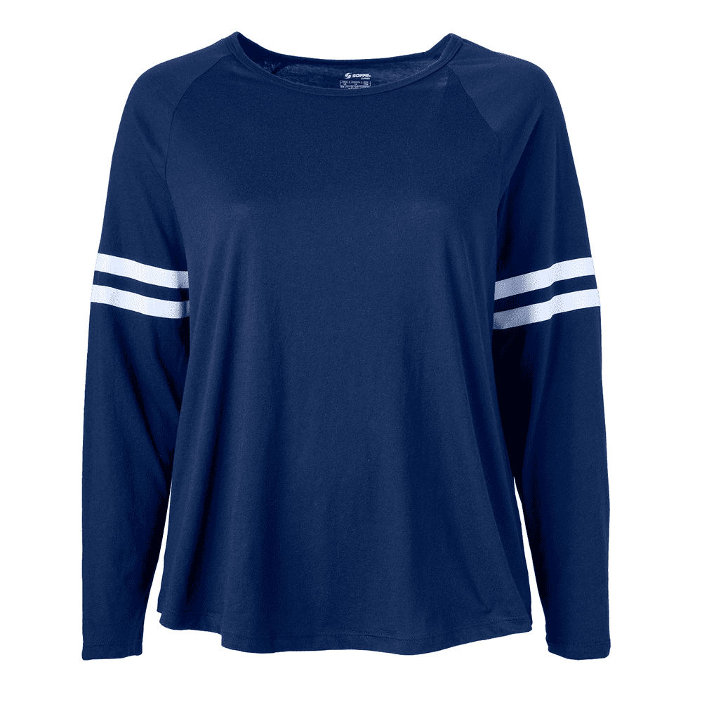Soffe Women's Curves Fan Crew Neck Long Sleeve Tee - Walmart.com