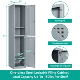 MIIIKO Office Storage Lockers for Employees, 71" Slim Metal Storage ...