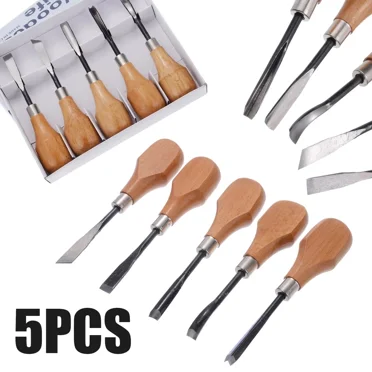 8 Piece Wood Chisel Woodworking Lathe Hand Tool Set - Includes Gouges ...