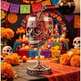 Unique Day Of The Dead Collector Goblet Limited Edition Art Glass Skull ...
