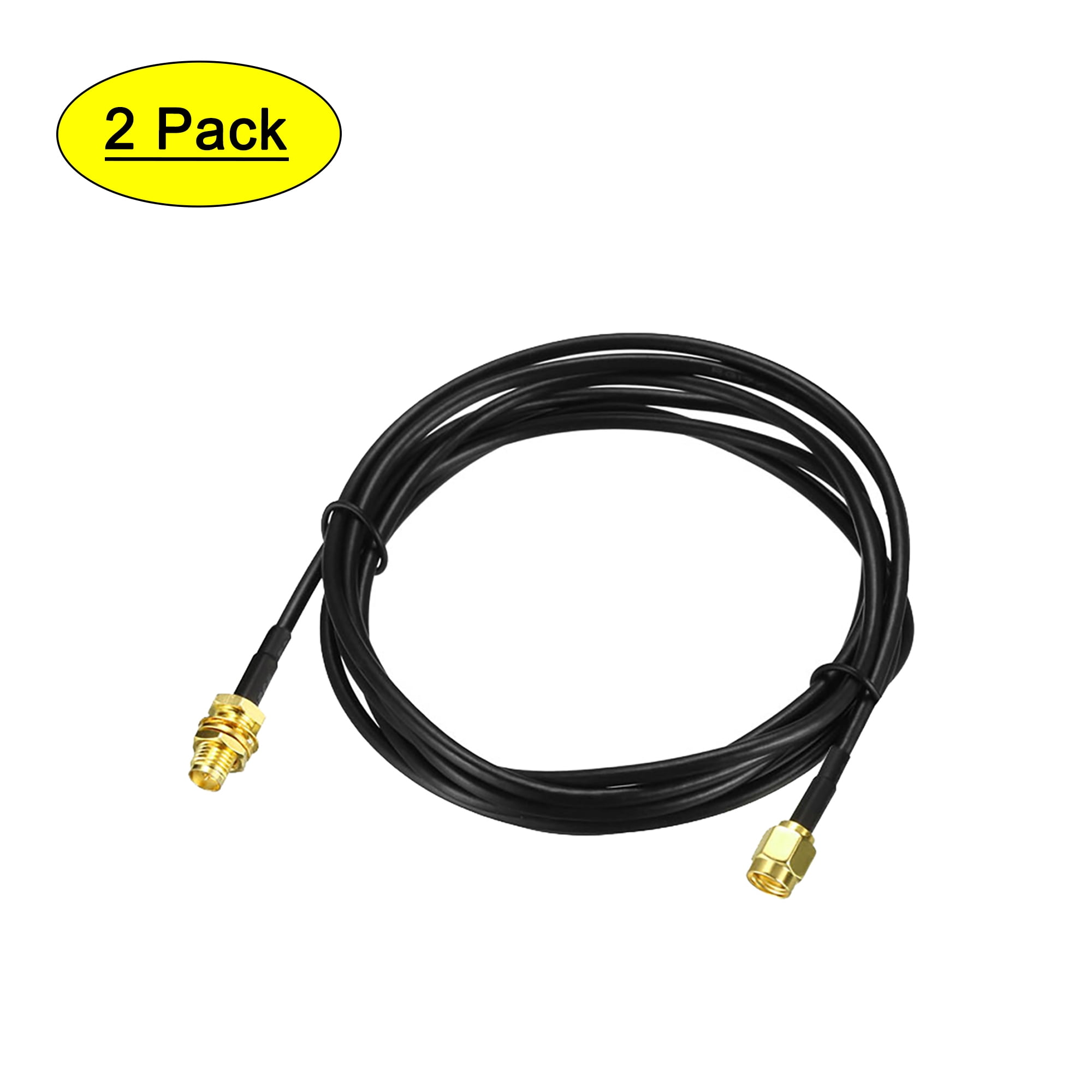 Uxcell 96 '' RG174 RP-SMA Male to RP-SMA Female Antenna Extension Cable Shorter Length Metal ...