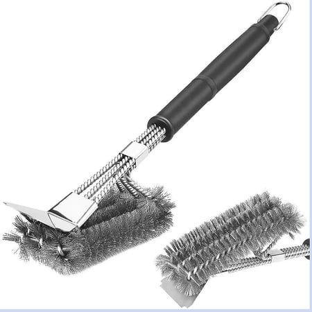 Barbecue Brush, 18 Upgraded 3 In 1 Stainless Steel Wire With Scraper ...
