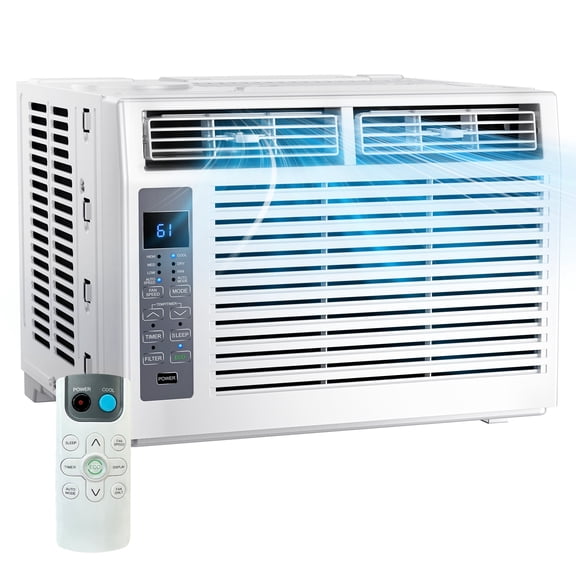 SIMZLIFE 6,000 BTU Window Air Conditioner, Cools Up To 250 Sq Ft, 4 ...